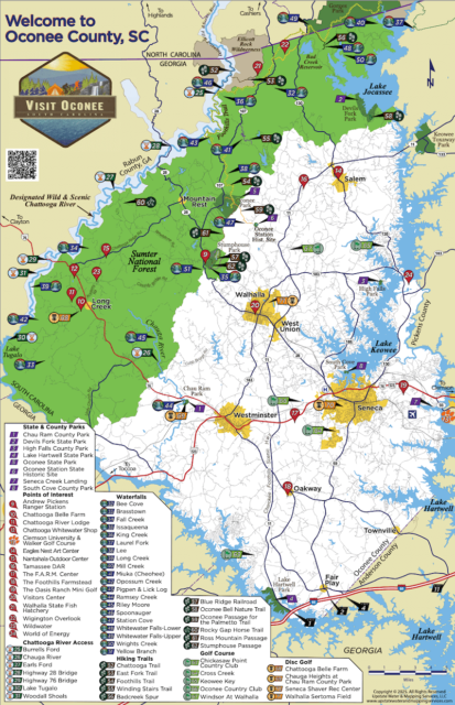 Map of Oconee County, SC - Visit Oconee South Carolina